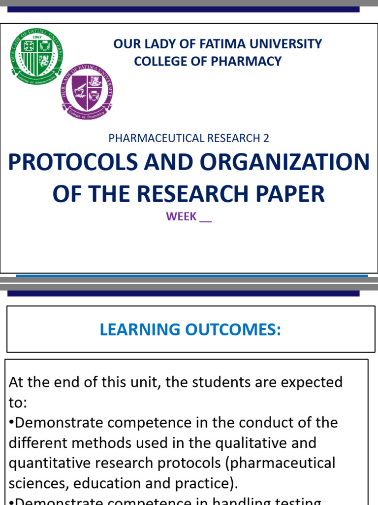 Research Paper Protocols in Pharmacy | PDF | Inquiry | Science