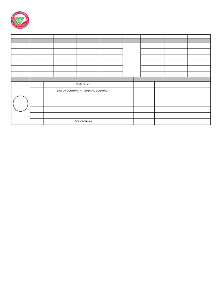 Sem Ii Ballb-B 2024-29 | PDF | Academic Degree