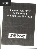 Allotment Policy 2024 | PDF | Renting | Government
