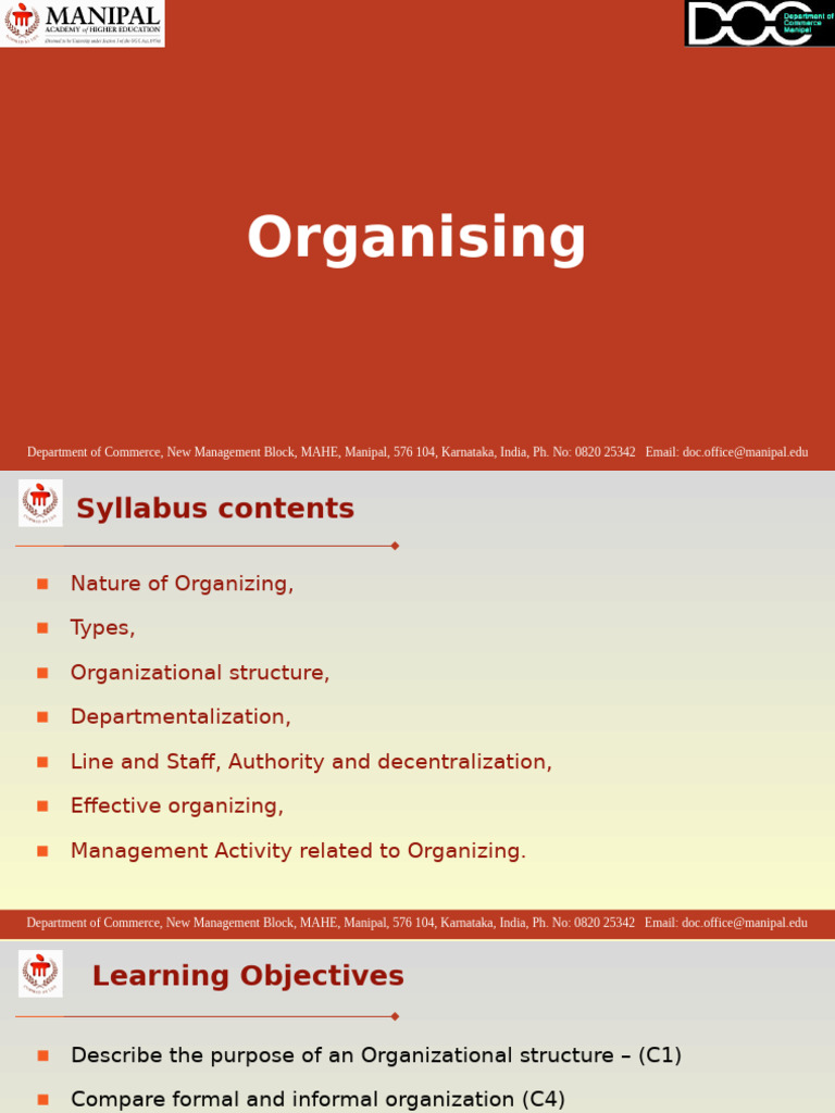 Chapter 3 Organising | PDF | Organizational Structure | Decentralization