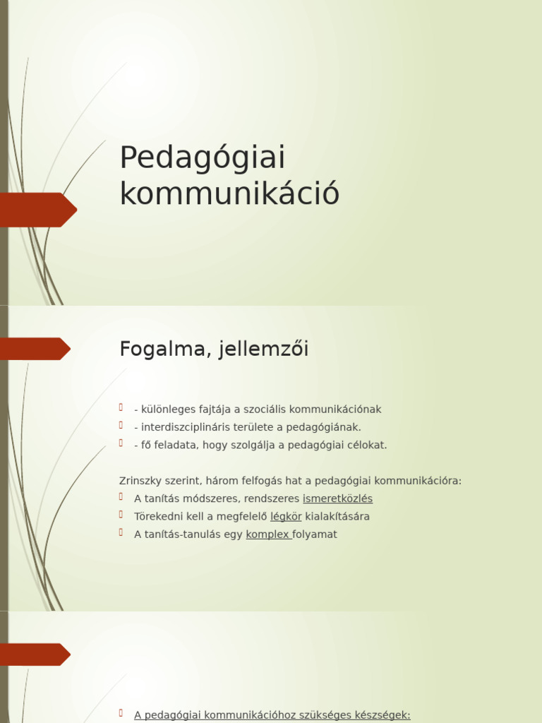 Pedagógiai Kommunikáció Ppt2. (1) 1 | PDF