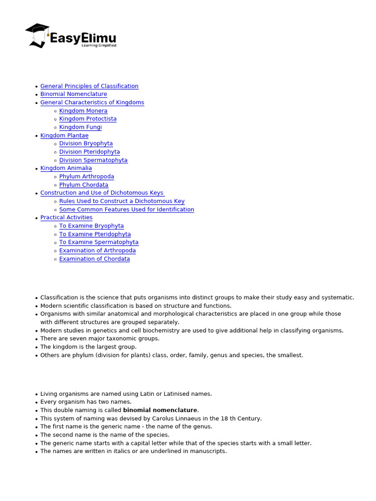 Classification of Living Organisms | PDF | Leaf | Genus