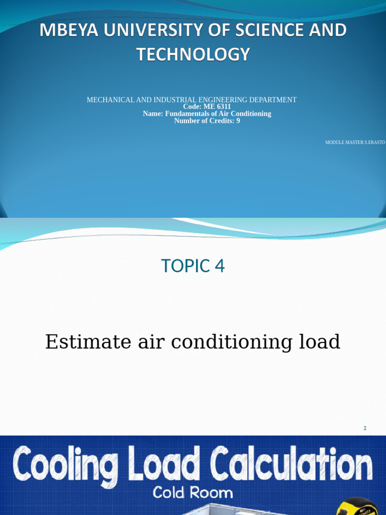 Estimate Cooling Load | PDF