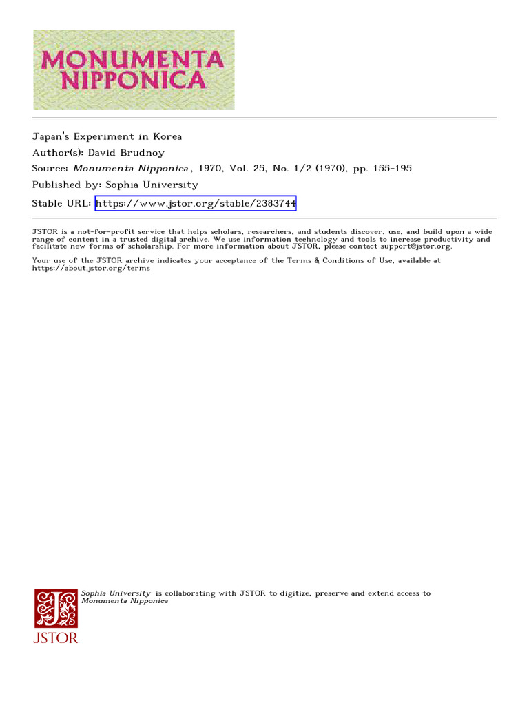 Japan's Experiment in Korea | PDF | Korea | Empire Of Japan