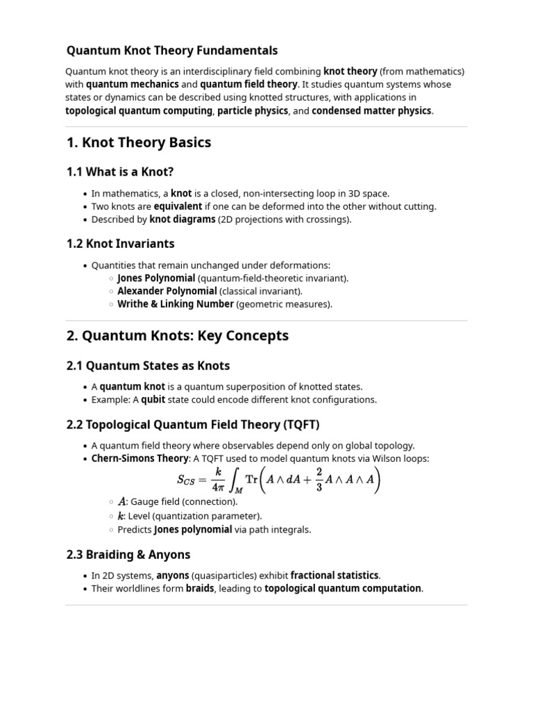 Quantum Knot Theory Fundamentals | PDF | Quantum Field Theory | Quantum ...