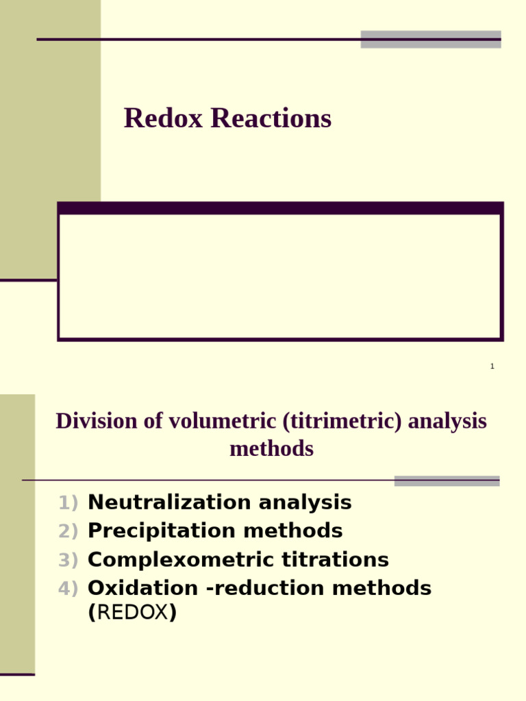 Understanding Redox Reactions and Titrations | PDF | Redox ...