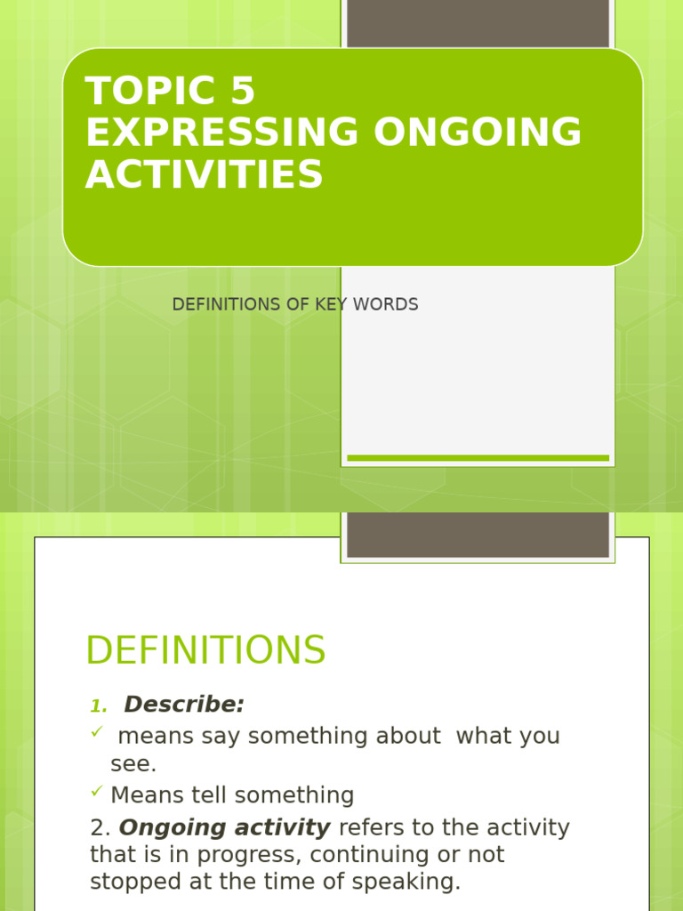 Understanding Ongoing Activities | PDF