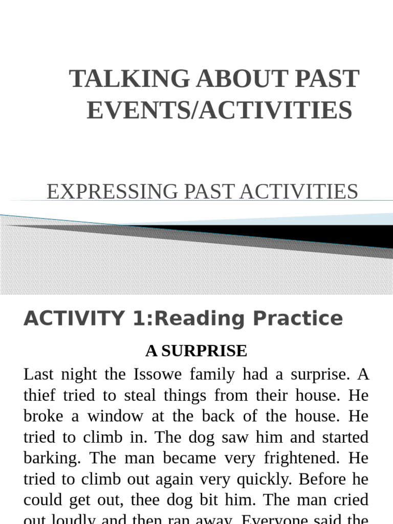 Talking About Past Events | PDF | Linguistics | Grammar