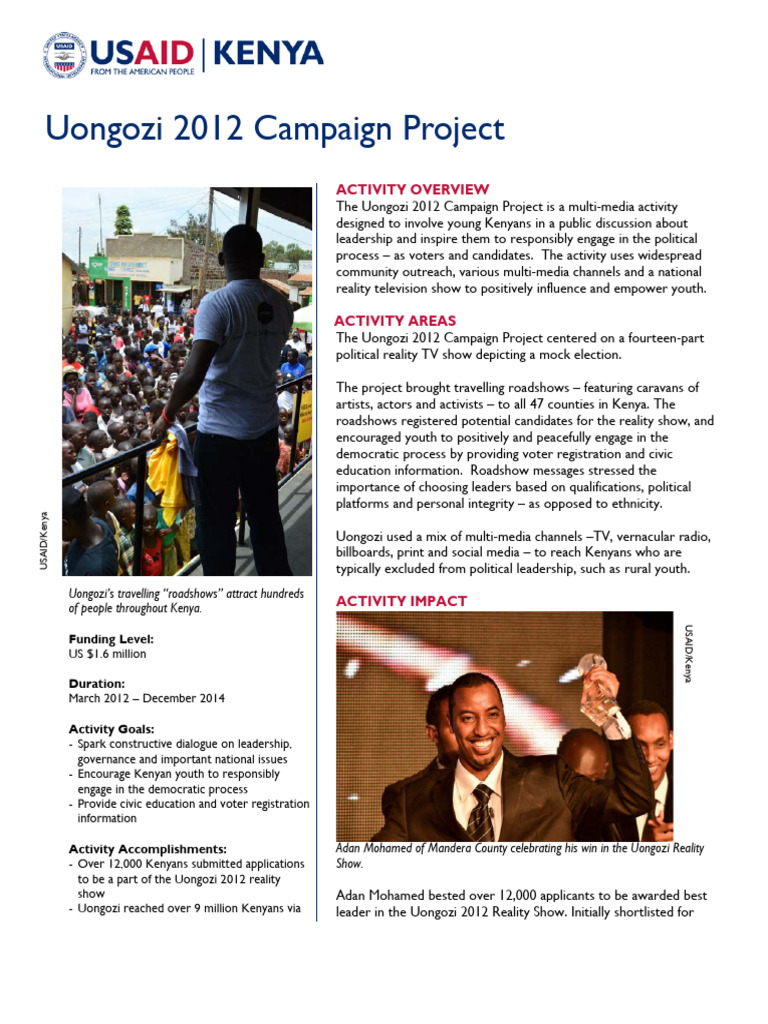 Uongozi 2012: Engaging Kenyan Youth in Leadership | PDF | Kenya | Democracy