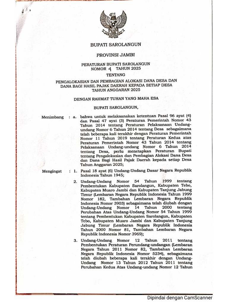 Perbup ADD 2025 | PDF