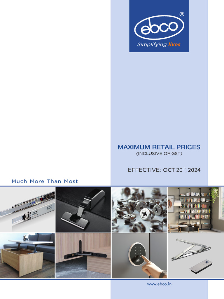 Ebco, Livsmart, Worksmart, Peka, Zipco - MRP Oct, 2024 | PDF | Door ...