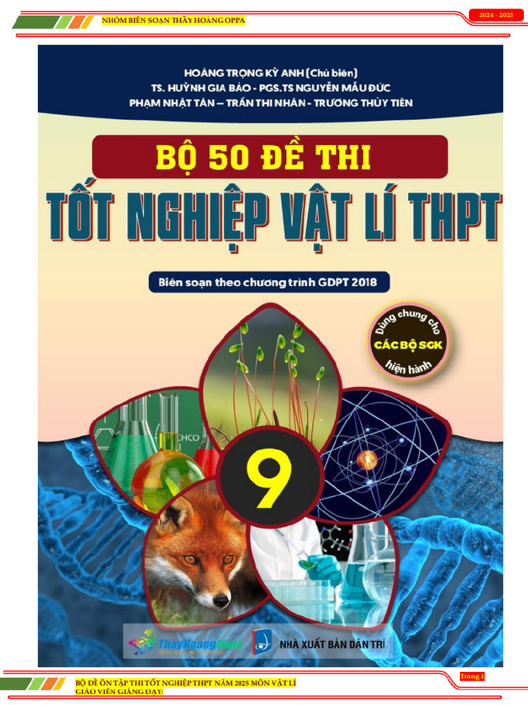 Word Bo 50 de Thi Tot Nghiep Vat Ly 12 Chuong Trinh Moi - 1600 - PDF - Gdrive.vip | PDF