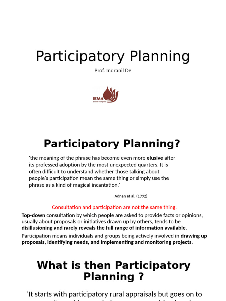 Understanding Participatory Planning | PDF | Human Communication ...