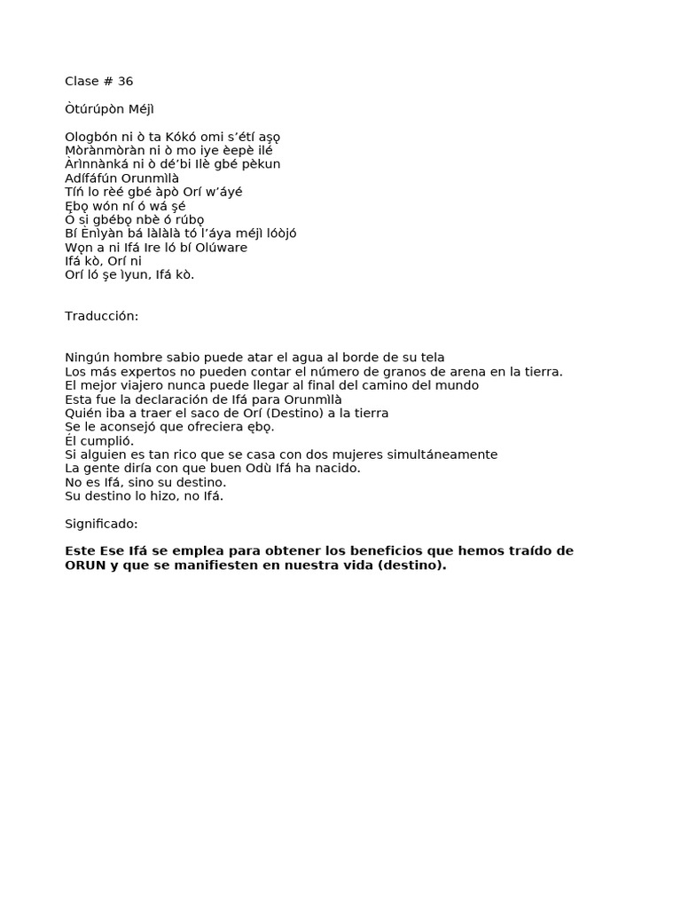 Clase #36 - Òtúrúpòn Méjì | PDF