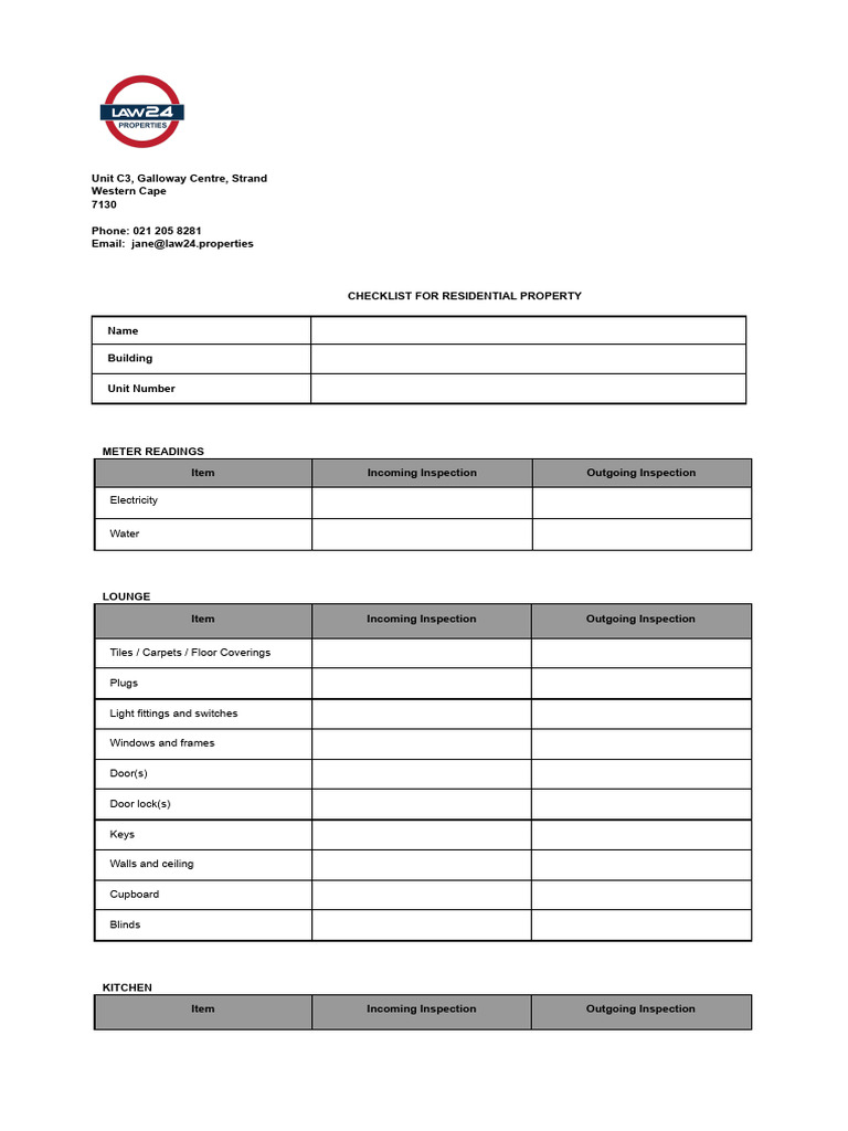Outgoing Inspection Form | PDF | Bathroom | Home