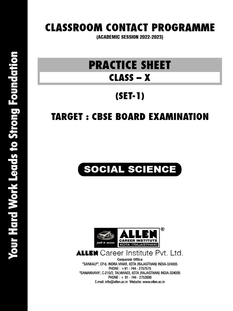 10th SST Set 1 Practice Bank | PDF | Mahatma Gandhi