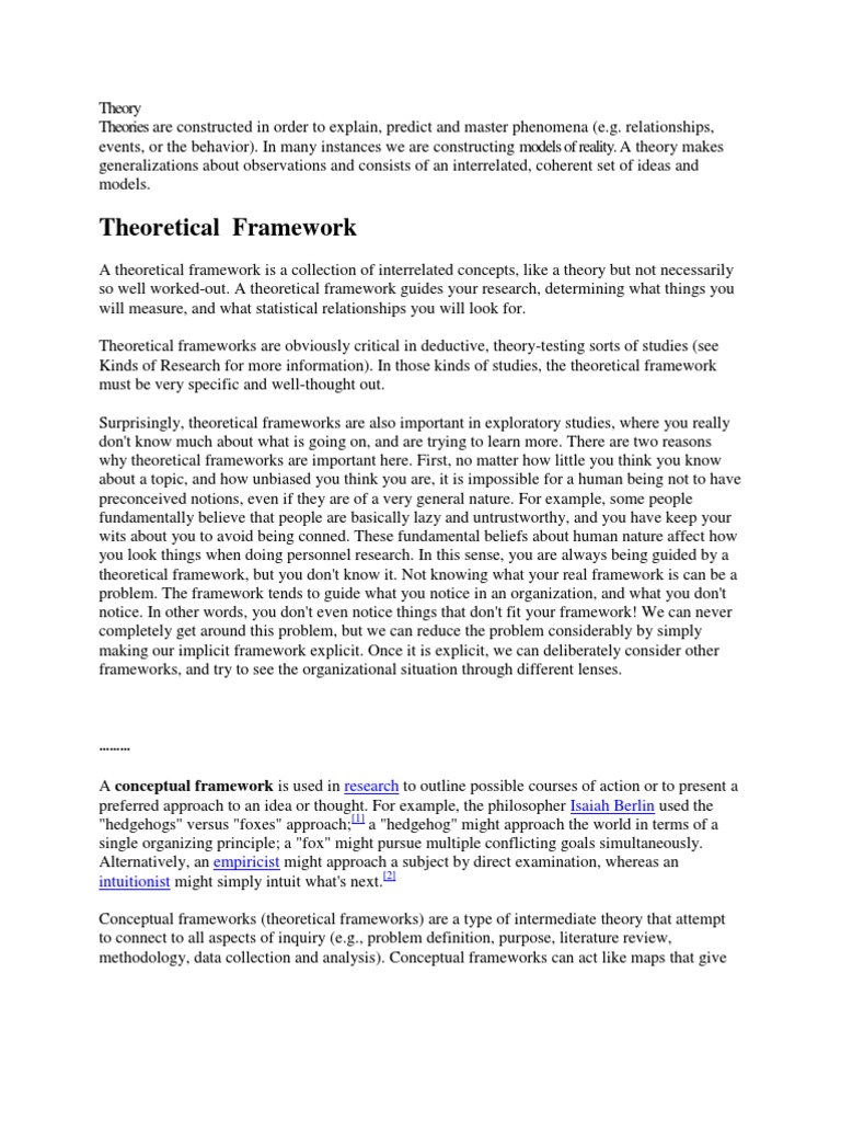 Theoretical Intro | PDF | Conceptual Framework | Theory