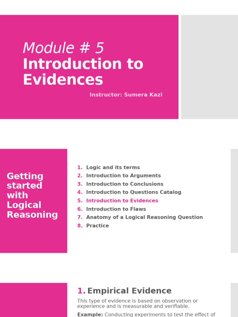 Lecture 5 Introduction To Evidences | PDF | Evidence | Experiment