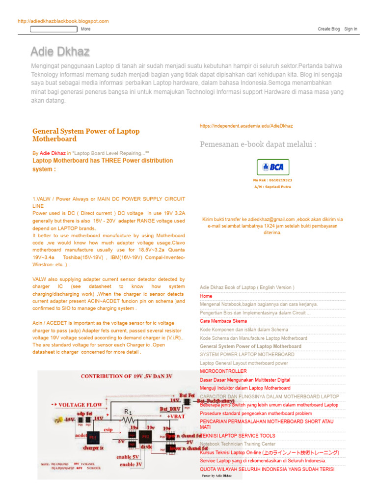 Adie Dkhaz _ General System Power of Laptop Motherboard3 | PDF | Field Effect Transistor | Bios