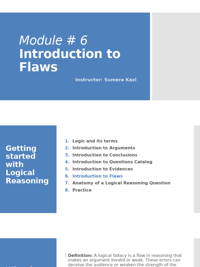 Understanding Logical Flaws in Reasoning | PDF | Fallacy | Argument