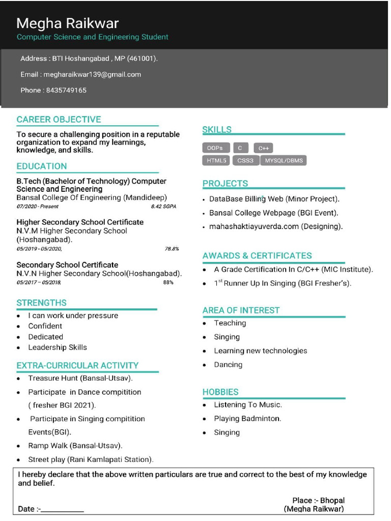 Megha Resume | PDF