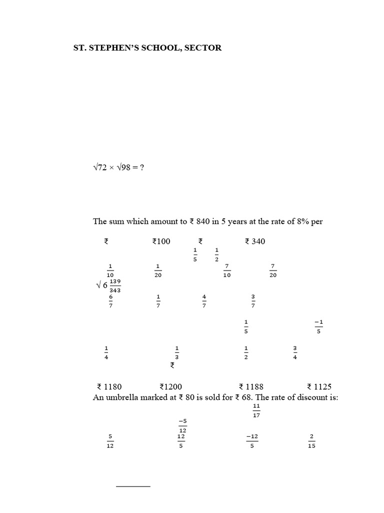 Sem1 Sample 08 MATH - 240912 - 120746 | PDF | Interest