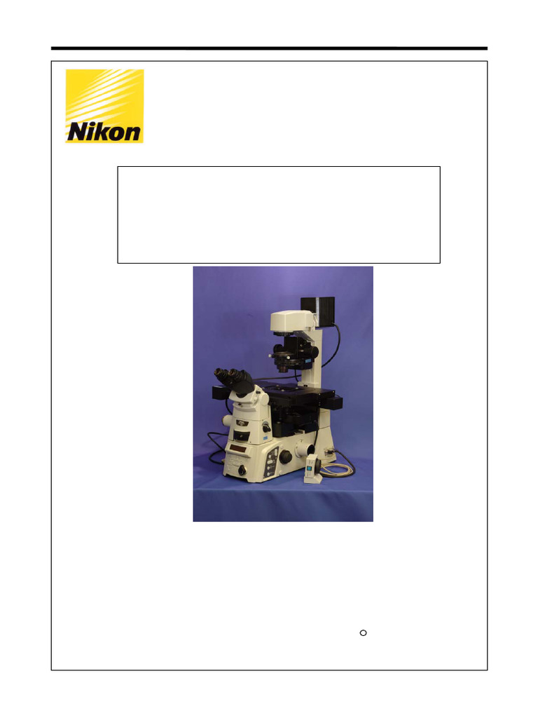 Nikon Eclipse Ti-E Repair Manual | PDF | Optics | Screw
