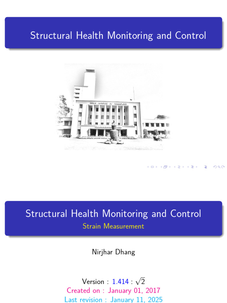 Lecture SHMC Strain Measurement Imp | PDF | Capacitance | Adhesive