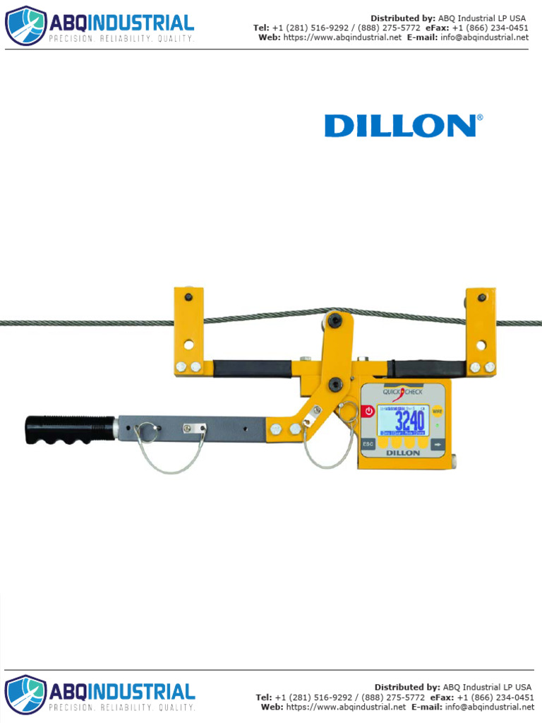 Dillon Quick Check Cable Tension Meter Instruction Manual | PDF | Power ...