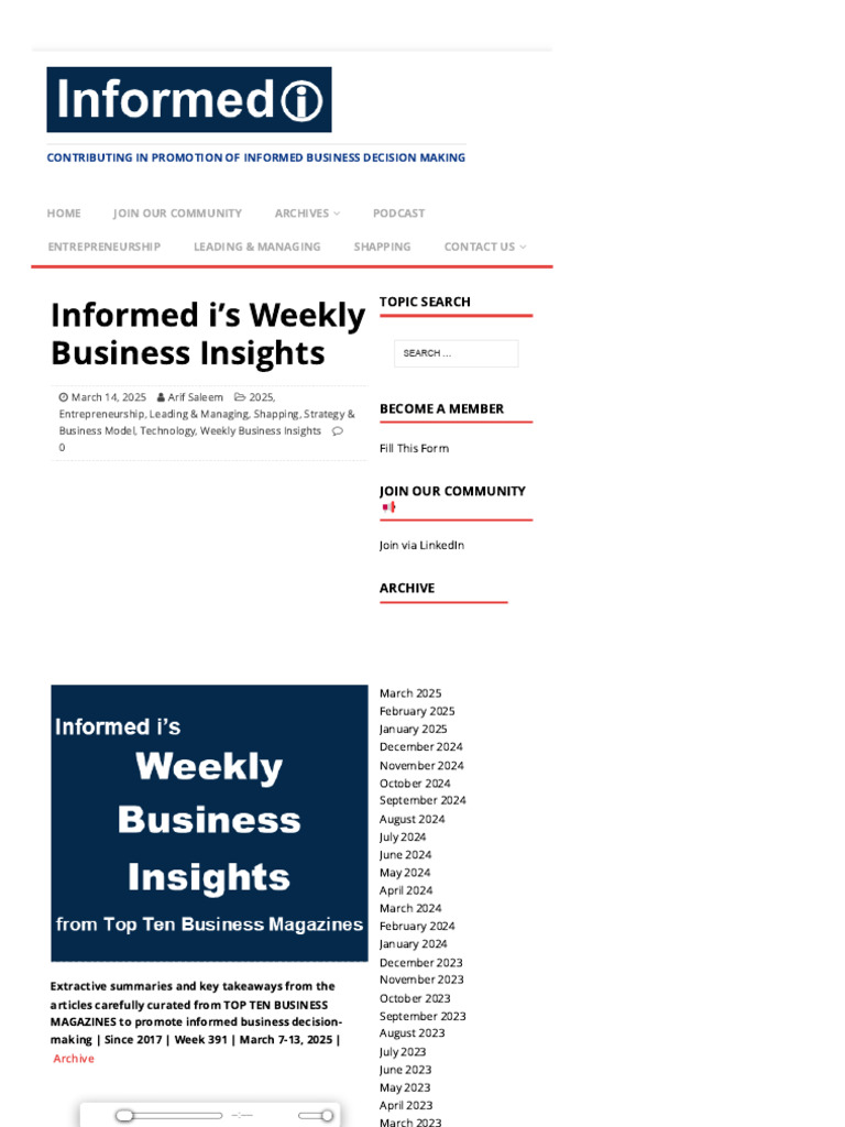 Informed I's Weekly Business Insights | PDF | Artificial Intelligence ...