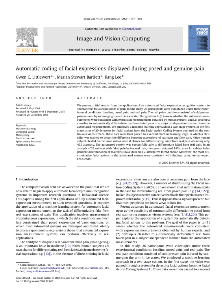 Automatic Coding of Facial Expressions Displayed During Posed and ...