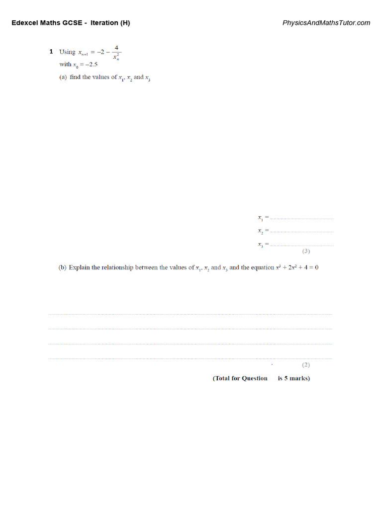 Edexcel Maths GCSE: Iteration Guide | PDF