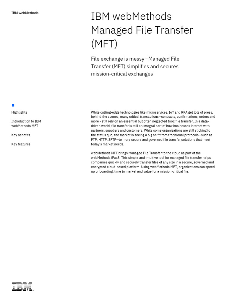 Ibm Webmethods Managed File Transfer | PDF | File Transfer Protocol | Cyberspace