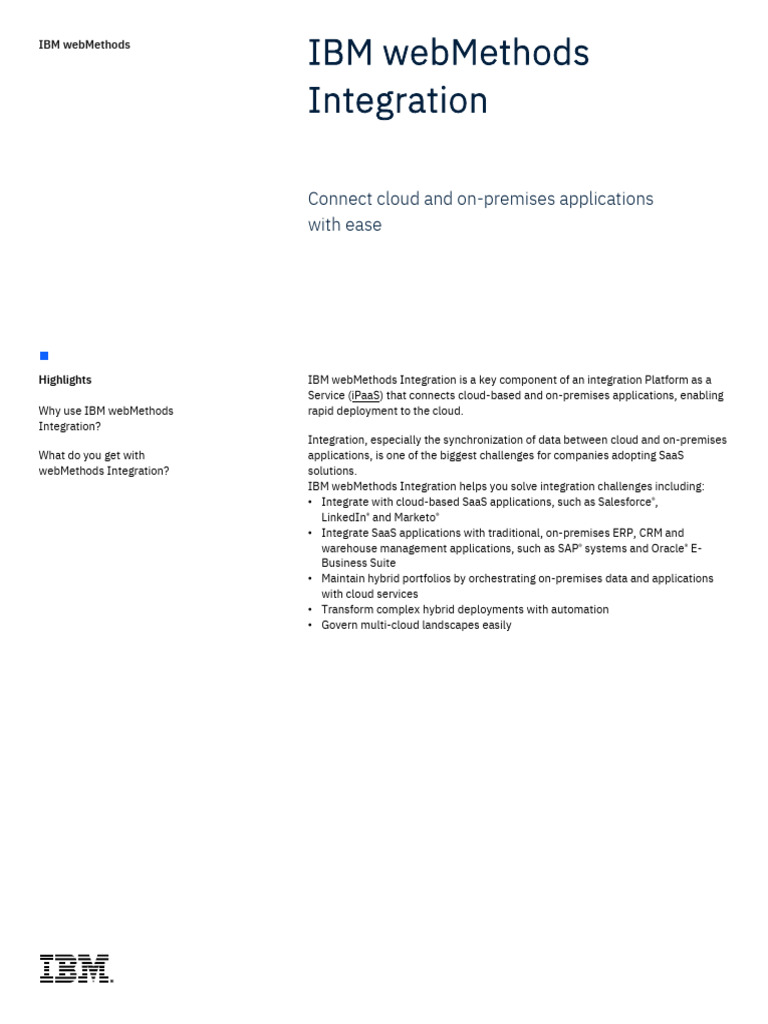 ibm_webmethods_integration | PDF | Cloud Computing | Software As A Service