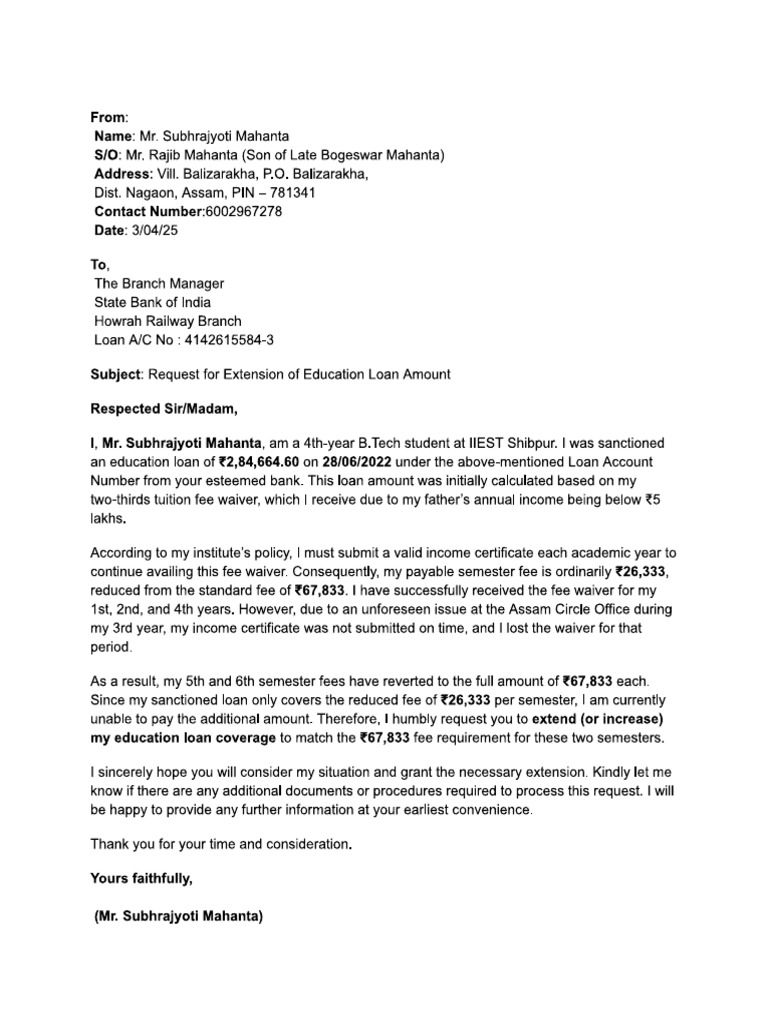 Aplication to Bank Manger | PDF