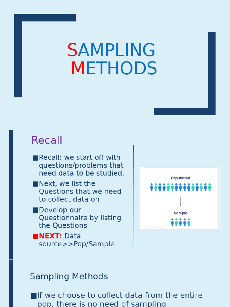 W 1 P 2 Sampling Methods | PDF
