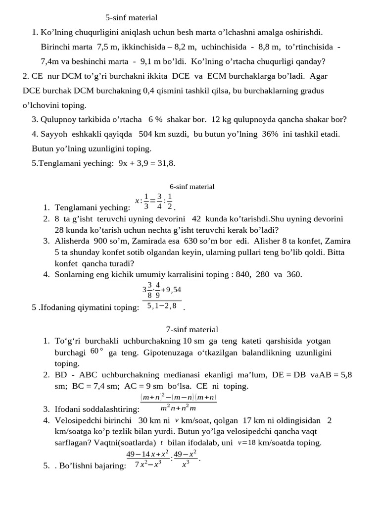 Material Yozma Ish | PDF