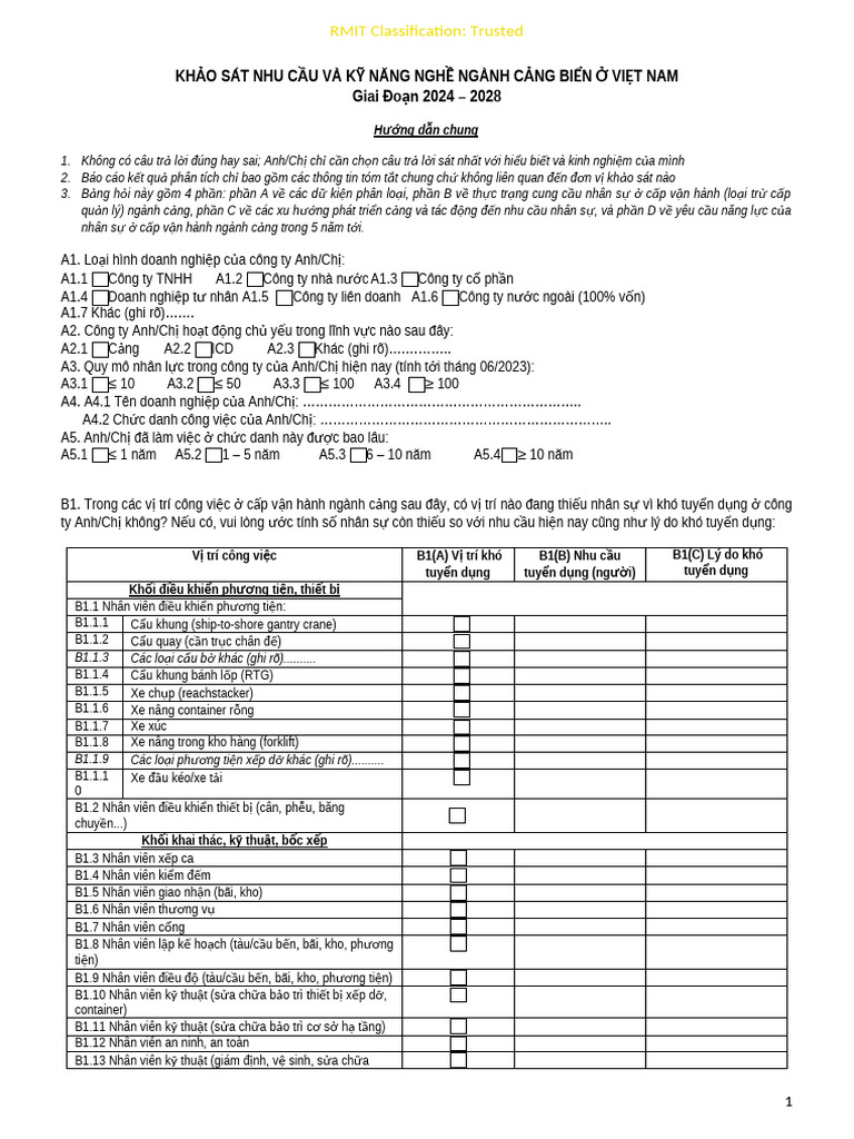 Stage 3 - Survey Questionnaire | PDF