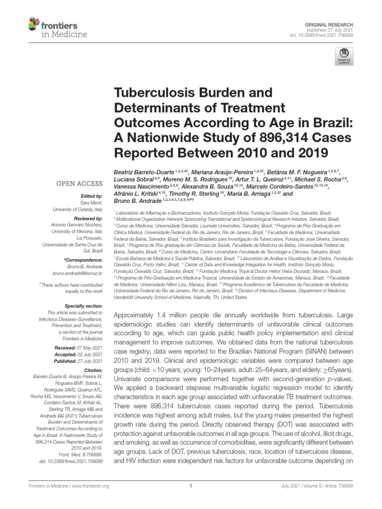 Barreto Duarte 2021 Tuberculose | PDF | Brazil | Medicine