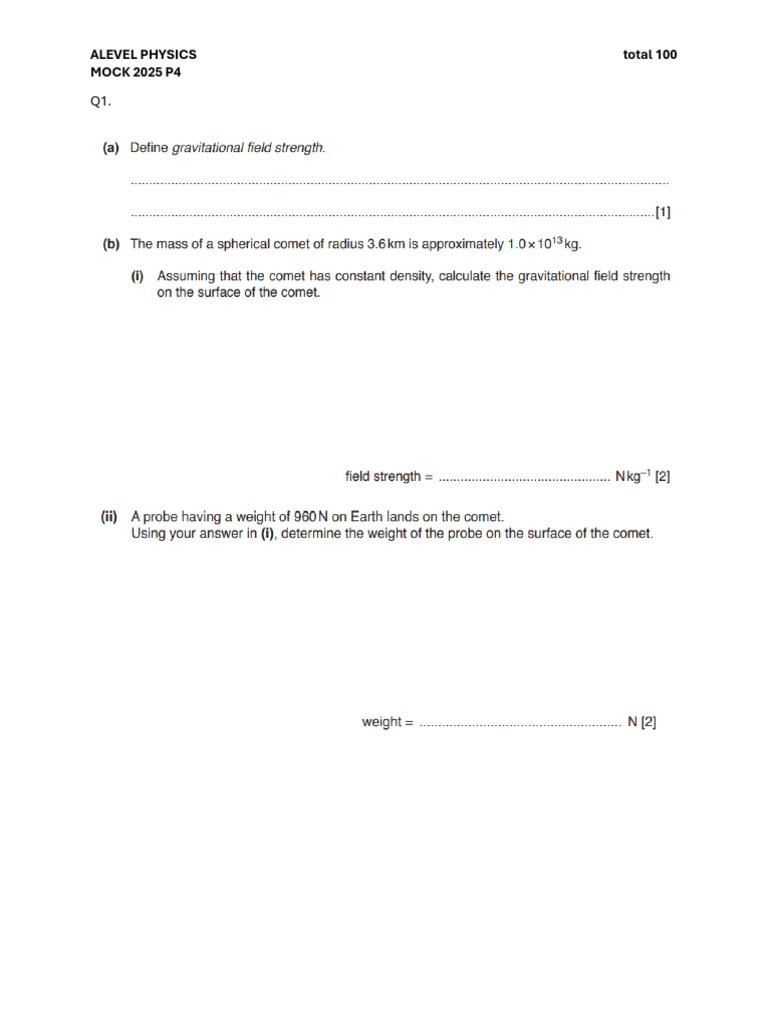 Phy MOCK P4 2025 | PDF