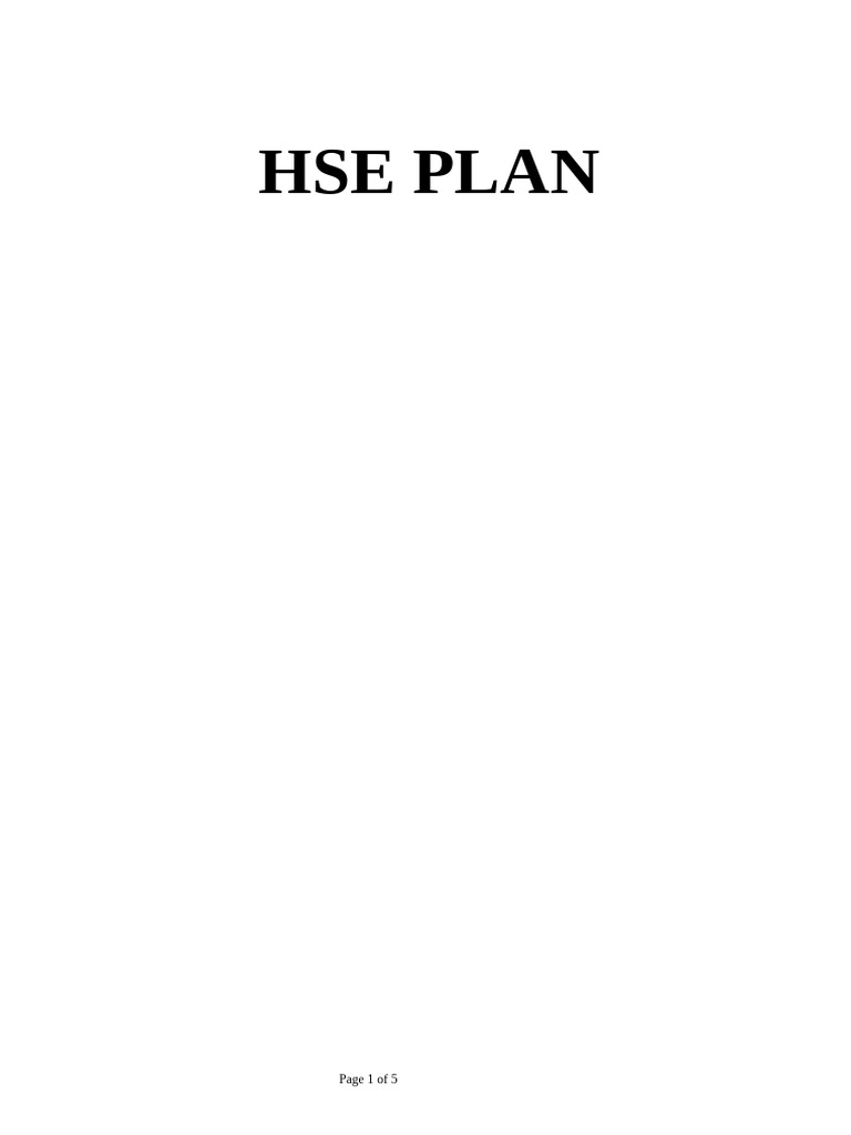HSE Plan | PDF