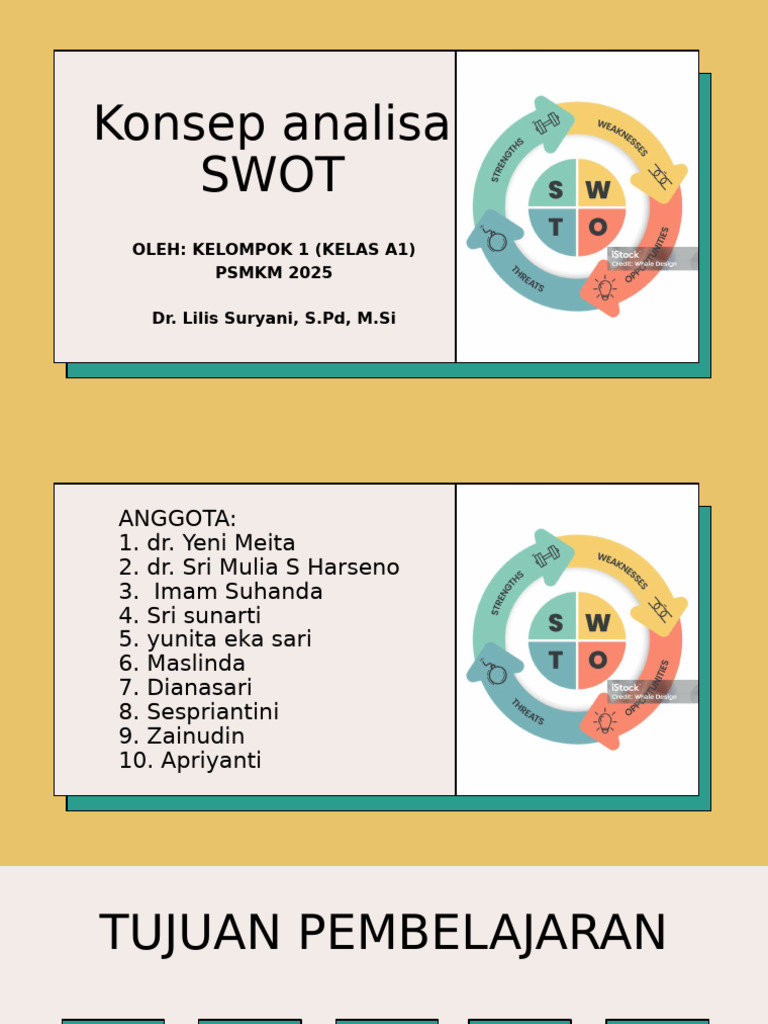 KEL 1 (KLS A1)-Konsep analisa SWOT | PDF