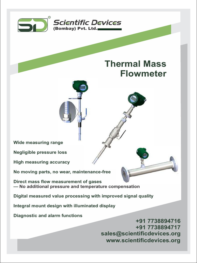 Thermal Mass Flow Meter Overview | PDF