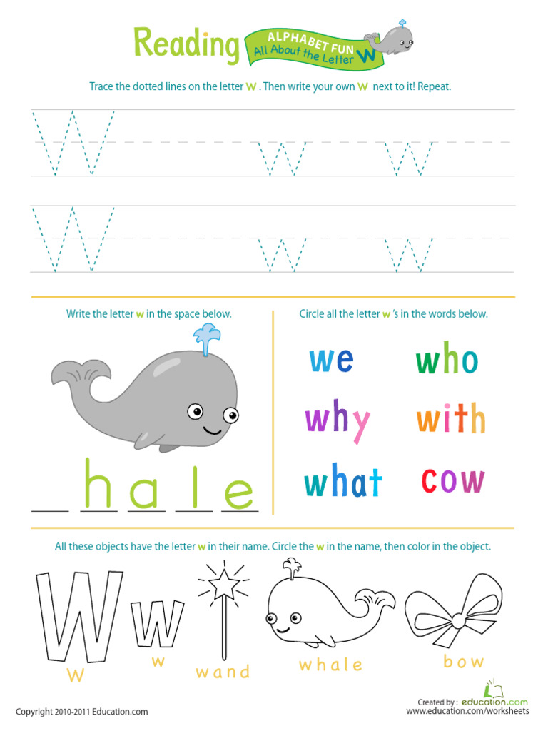 Reading All About Letter W | PDF