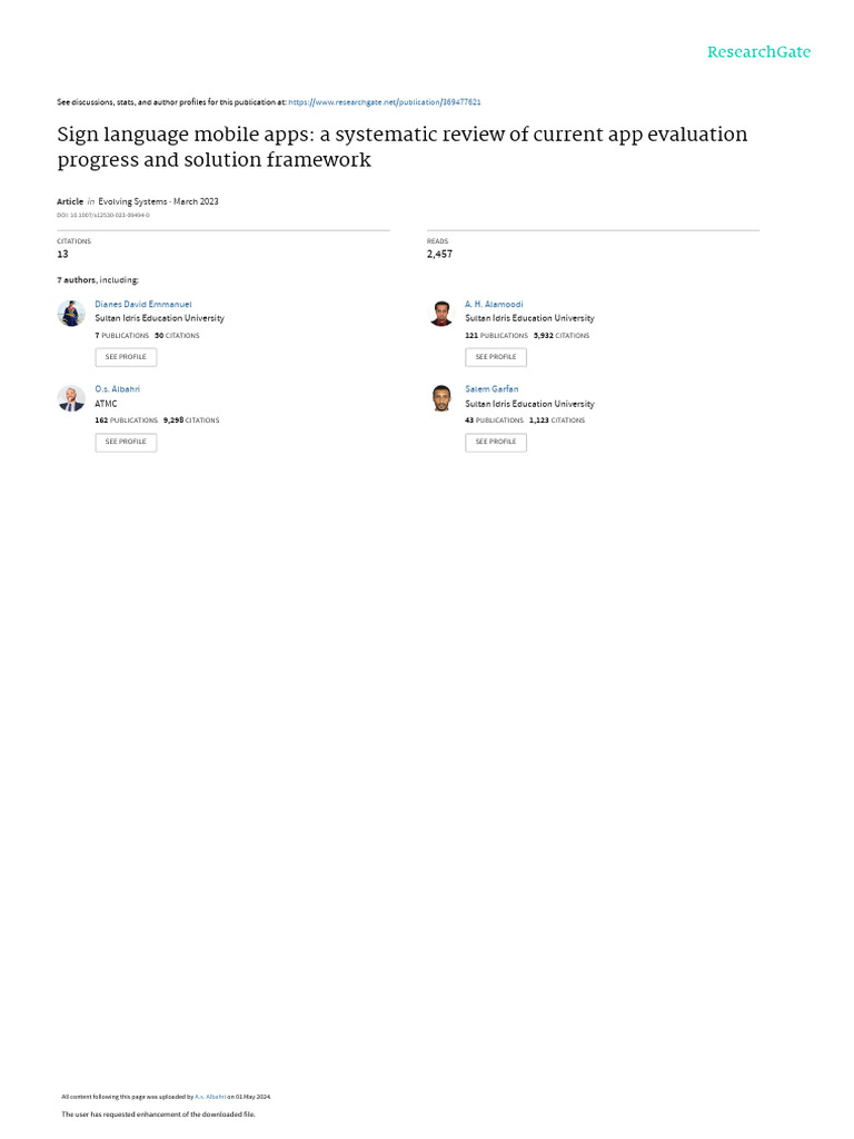 Sign Language Mobile Apps A Systematic Review | PDF | Mobile Phones ...