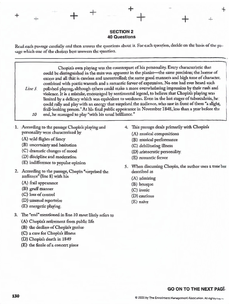 Reading SSAT Practice | PDF