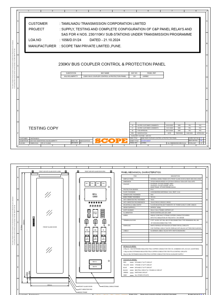 230kv Bus Coupler Control & Protection Panel Testing Copy (1) | PDF ...