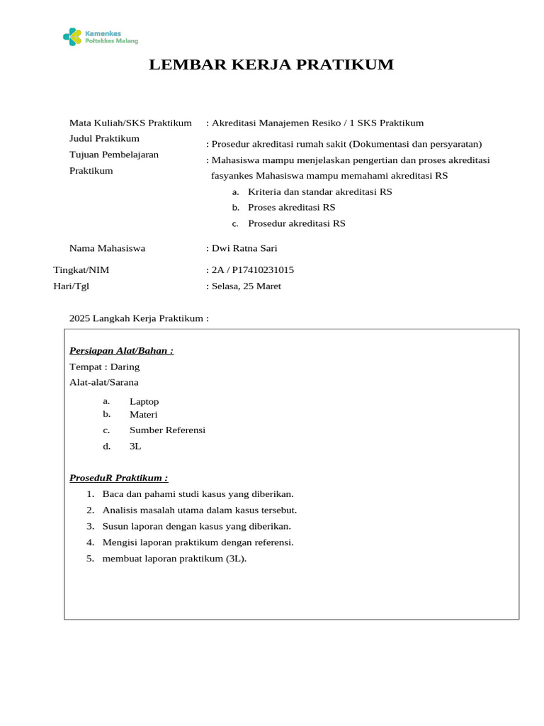 Lembar Kerja Praktikum TM 9 Amr - Kelompok 3 | PDF
