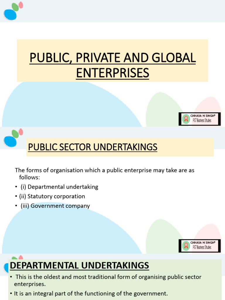 Types of Public Enterprises Explained | PDF | Corporations | Joint Venture