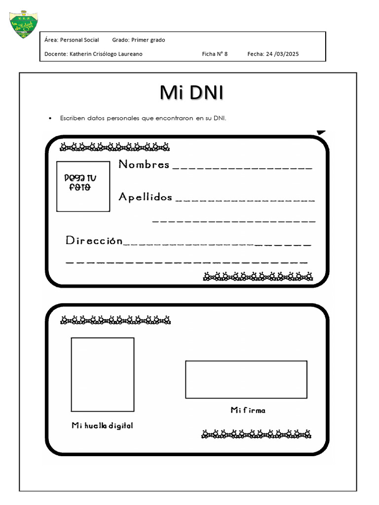 ficha de aplicacion - MI DNI | PDF